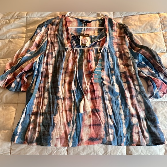 Zac & Rachel | Tops | Nwt Zac Rachel Womens Xl Multicolored Blouse Ties ...
